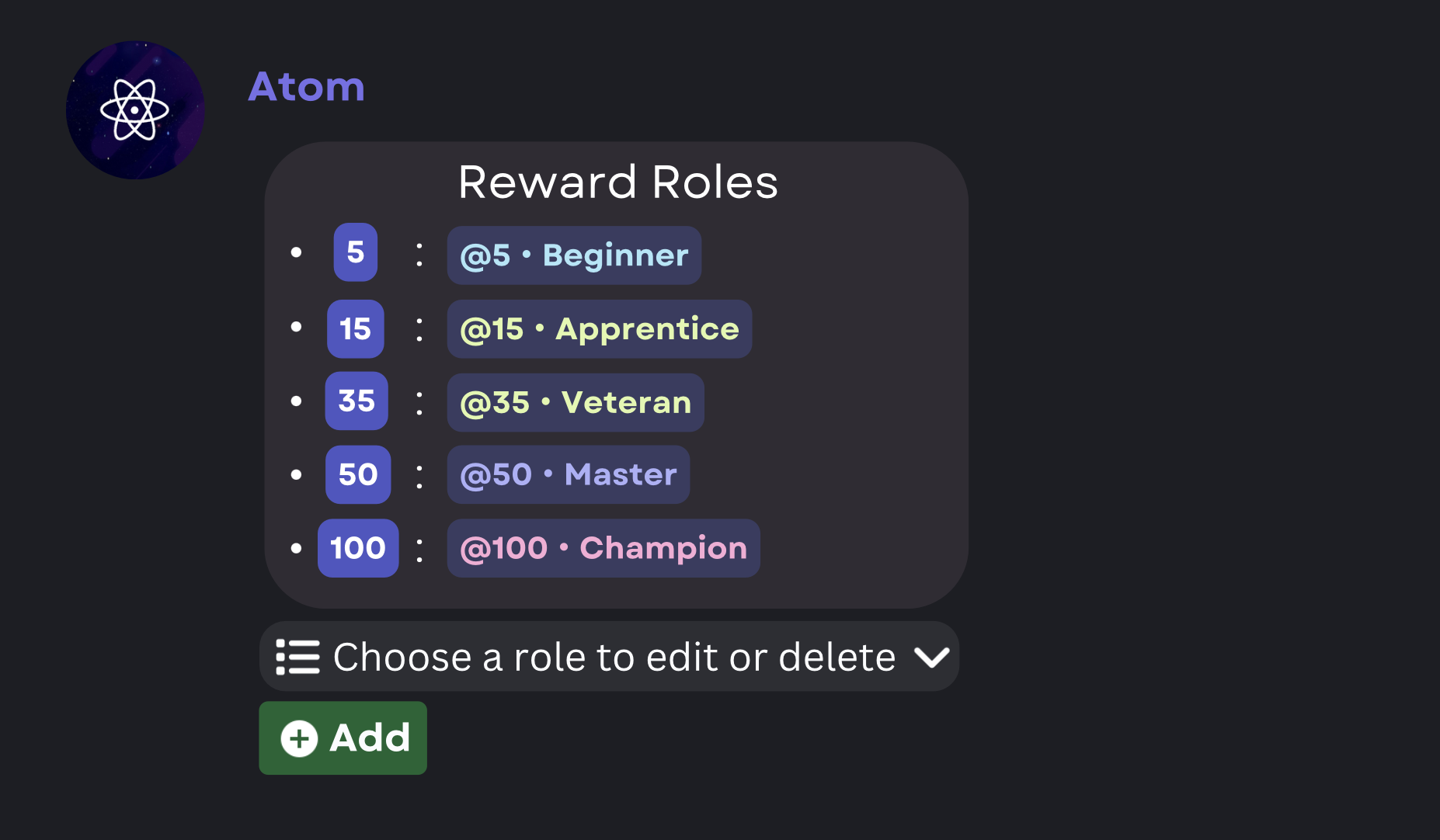 Atom | #1 Discord Leveling Bot
